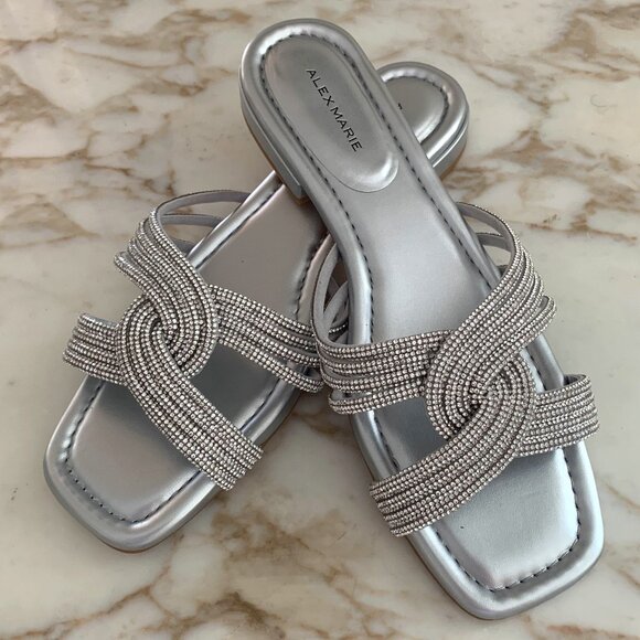 Alex Marie | Shoes | Alex Marie Freesia Twist Rhinestone Square Toe ...